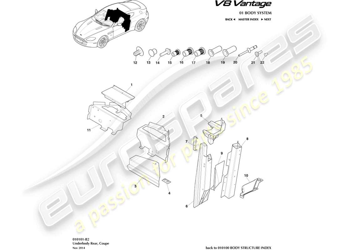 Aston Martin V8 Vantage (2018) Part Diagrams | Eurospares