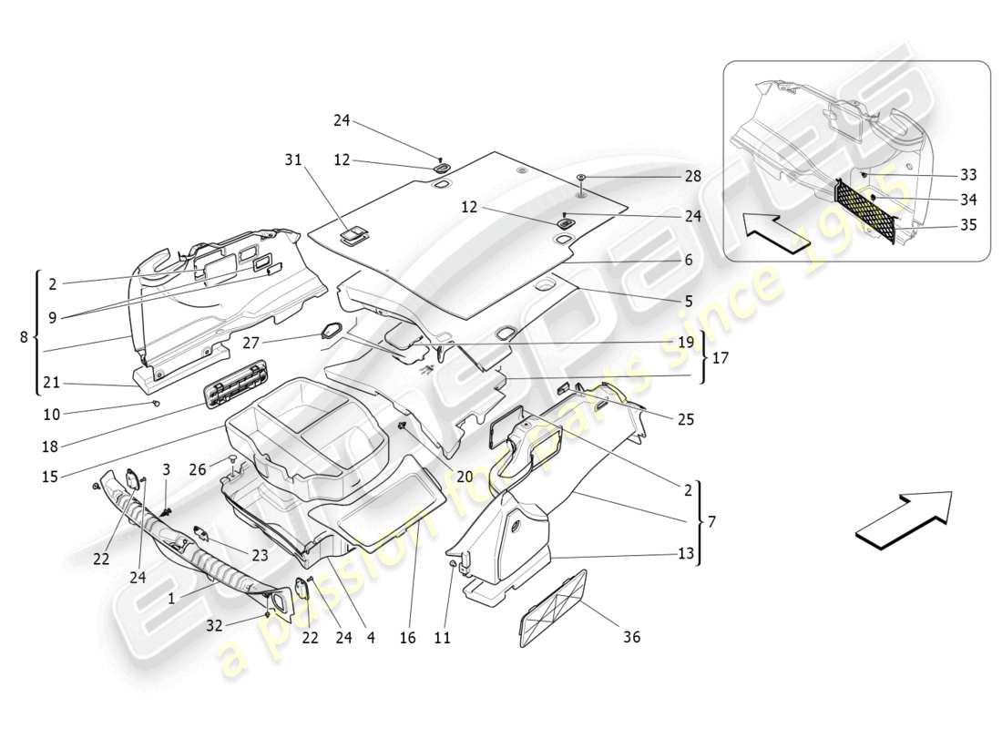 Ghibli (2014) PASSENGER COMPARTMENT MATS Diagram (09.60.1)