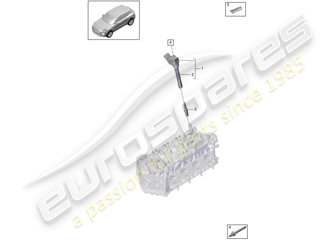 2021 (Macan) Cylinder head Ignition coil Diagram (103-040)