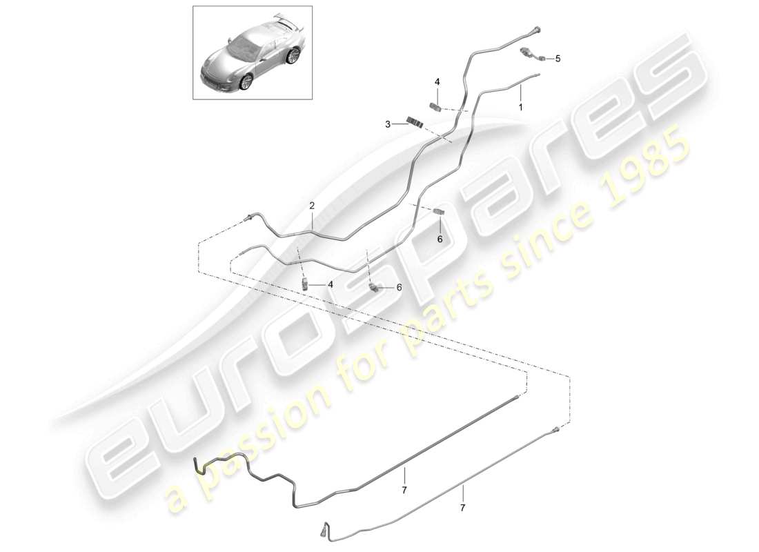 2021 (991-2 R/GT3/RS) Fuel line rear Fuel supply system (201-010)