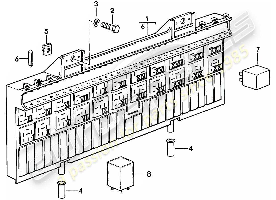 1980 (928) FUSE BOX/RELAY PLATE - RELAY - FUSE (903-010)