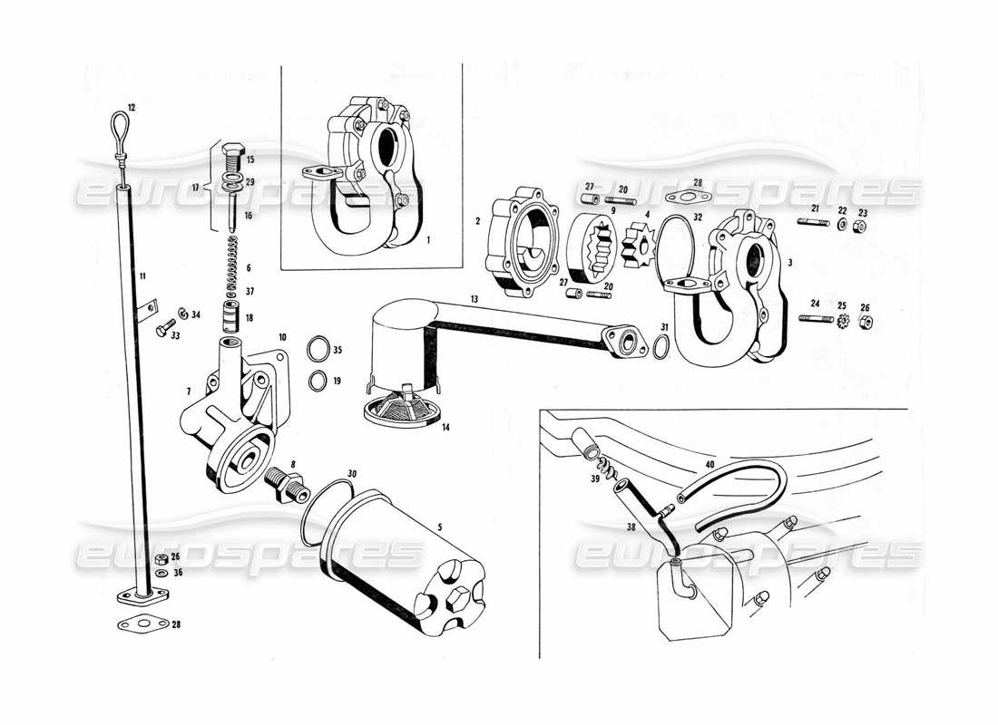 Maserati Indy 4.2 oil pump and filter Parts Diagram (005)