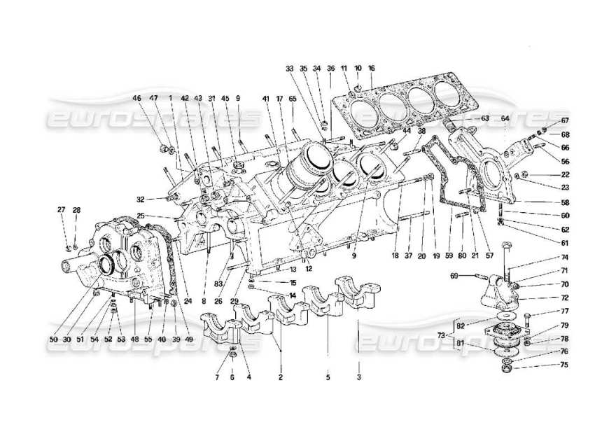 Ferrari F40 engine block Parts Diagram (001)