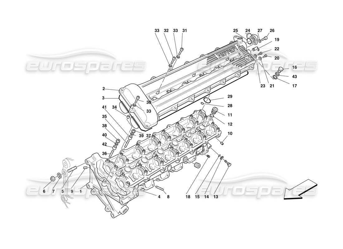 Ferrari F50 LH Cylinder Head Parts Diagram (004)