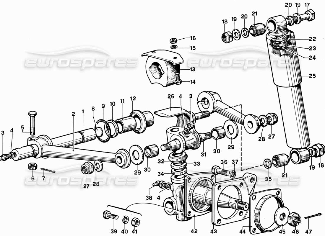 365 GT 2+2 (Mechanical) Front Wheel Suspension - Upper Arms (030)