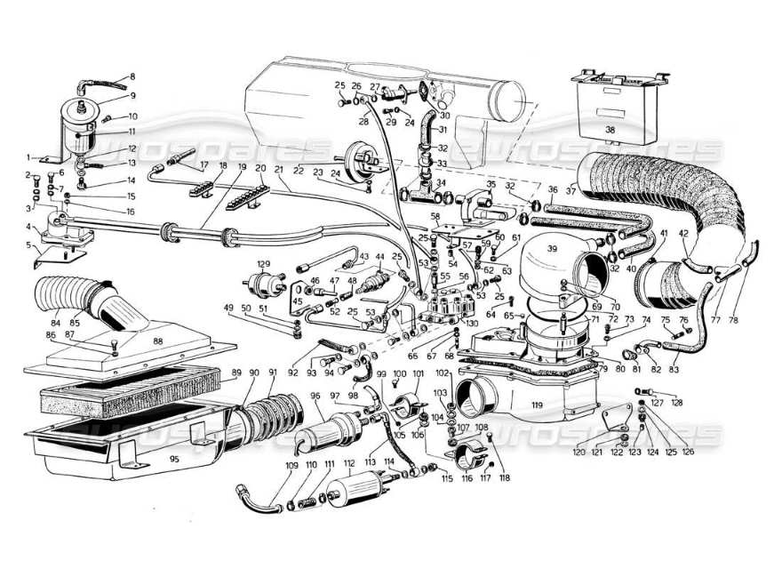 Countach 5000 QVi (1989) injection system Diagram (007C)